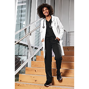 INK STITCH Custom Women WW4172 Custom Embroidered Logo Texts Long Lab Coat - XL White