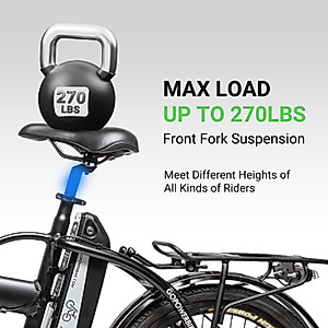 GoPower™ GoCity Electric Bike | Adult Folding Bike, Weighs Only 46lbs | 50+ Mile Range w/ 5 Pedal-Assist Levels | 20mph Top Speed - Removable Battery | Class 1 and 2 eBike