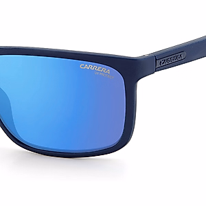 Carrera Men's 8047/S Rectangular Sunglasses, Blue, 58mm, 18mm