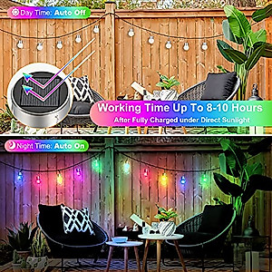 12Pack Outdoor Hanging Solar Lights - Cracked Glass Solar Lights Waterproof LED Decorative Ball Lights Tree Solar Powered Globe Lights with Hook for Garden Yard Fence Christmas Decoration, Multicolor