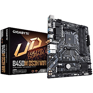 GIGABYTE B450M DS3H WiFi-Y1 (AM4//AMD/B450/mATX/SATA 6GB/s/USB 3.1/HDMI/Wifi/DDR4/Motherboard)
