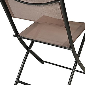 Flash Furniture Brazos Commercial Indoor-Outdoor Folding Chairs, Flex Comfort Backs/Seats, Metal Frames, Portable Lightweight Foldable Design, Set of 2, Brown/Black