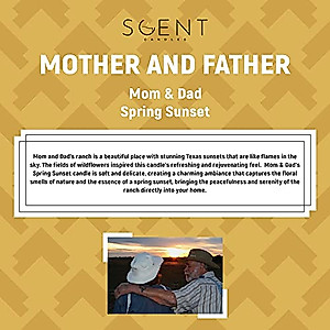 SCENT CANDLES | Highly Scented Candles - Aromatherapy Candles for Home | Mom & Dad Spring Sunset Candle | 12oz Glass Jar | 100% Natural Soy Wax Candles | Burn Time 60-70 Hours