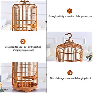 1 Set Round Bird Cage Plastic Parrot Parakeet Budgie Lovebird Cockatiel Cage Pet
