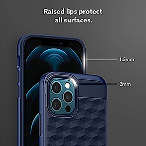 Caseology Parallax Compatible with iPhone 12 Pro Case Compatible with iPhone 12 Case (2020) - Midnight Blue