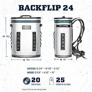 YETI Hopper Backflip 24 Soft Sided Cooler/Backpack, Aquifer Blue