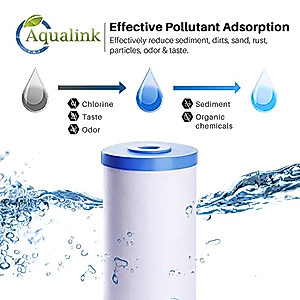 AQUALINK 5 Micron 10" x 4.5" Whole House Sediment Activated Carbon Water Filter Compatible with GE FXHTC, GXWH40L, GXWH35F, GNWH38S Universal Water Filter System 2pack.