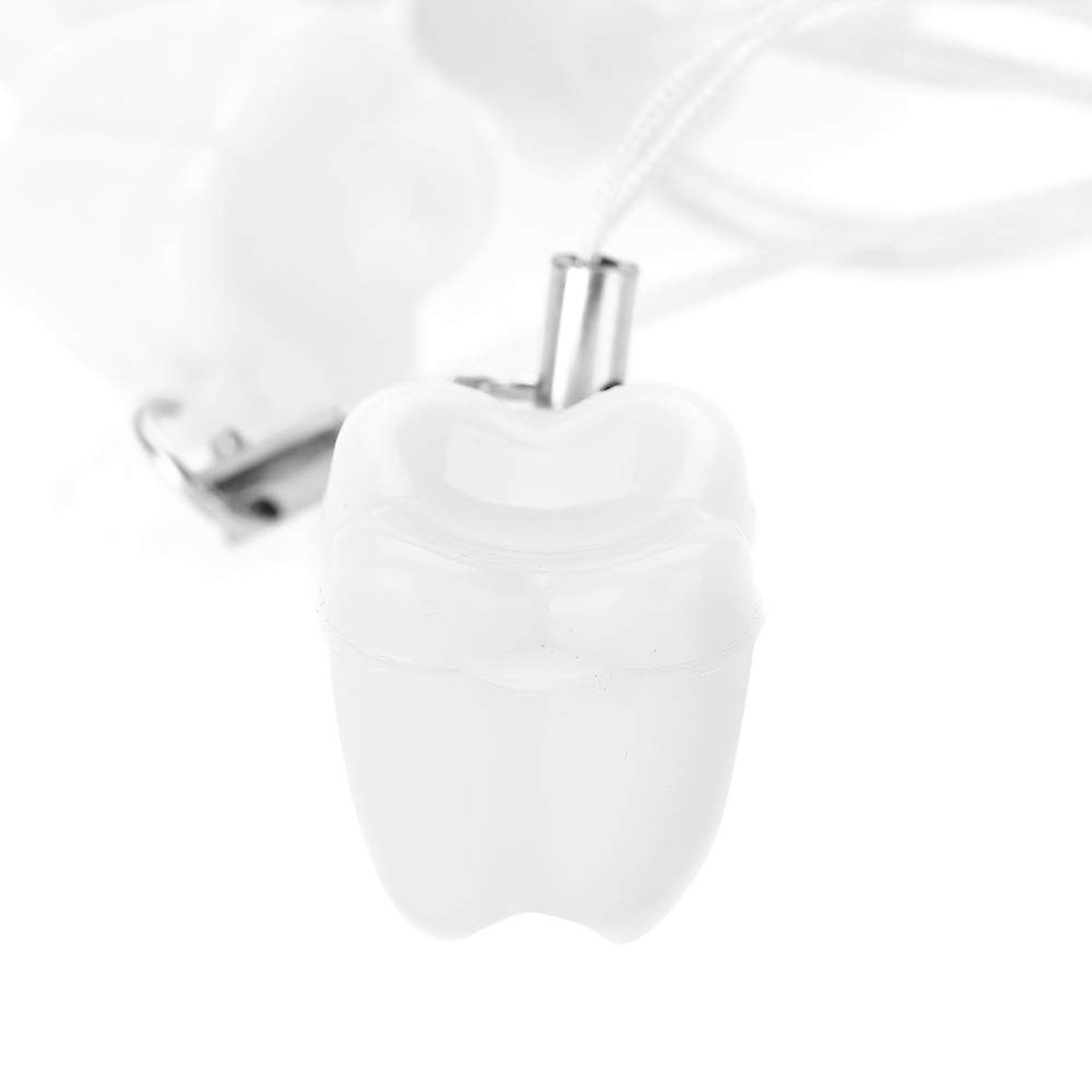 ANGGREK Milk Tooth Saver Necklaces, 5pcs Plastic Baby Milk Tooth Storage Box with Rope Tooth Saver Necklaces(White)