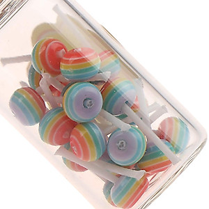 1/12 Dollhouse Miniature Food Potato Chips Bottles Lollipops Jar with Lollipops for Dollhouse Decoration Accessories Kitchen Scene Food Candy Snacks Model