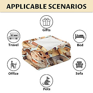 Otter Throw Blanket - Soft, Fuzzy & Warm - 40x50 Inches Small Blanket for Couch, Sofa - Yellow Cute Throw Gift for Girls, Boys