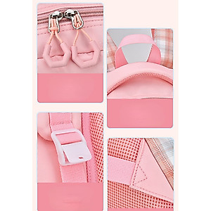 HUIHSVHA Kawaii Backpack, Cute Pink Large Capacity School Laptop Bag, Casual Travel Daypack Bookbag for Teens Girls Students