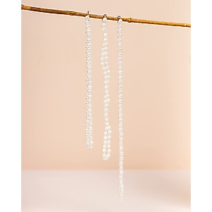 PAVOI Sterling Silver Round White Simulated Shell Pearl Necklace Strand | Pearl Choker Necklace | Jewelry for Women - 22" Length (6mm)