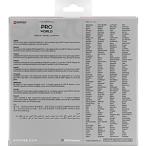 Skross PRO World Travel Adapter With Ground Plugs