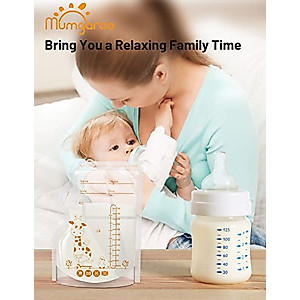 Mumgaroo Breastmilk Storage Bag Freezer, 8.5 OZ / 40 Pcs Milk Storage Bags Breastmilk with Double Zip Lock, Self Standing, Pre-Sterilized Breast Milk Storage Bags Freezer, Space Saving Flat Profile