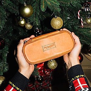 BERLINER BAGS Vintage Leather Pencil Case Felix, Pen Pouch, Pencil Case organizer, Pencil Holder - Brown