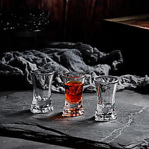 Jaepsing Shot Glasses, 0.5oz Heavy Base Shot Glass Set of 6/Cute Shot Glasses/Clear Shot Glasses/Cordial Glasses/Perfect for Spirits