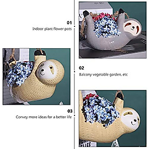 Cabilock 2pcs Sloth Succulent Planter Kawaii Cute Plant Pot Wall Mounted Flower Pot Ceramic Hanging Planter Hanging Plant Holder Mini Succulent Plants Succulent Pot Ceramics Decorative Wall