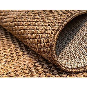 Unique Loom Outdoor Botanical Collection Area Rug - Vine (8' x 11' 4" Rectangle, Brown/ Beige)