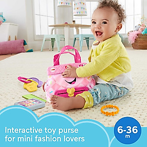 Fisher-Price Smart Purse Learning Toy with Lights Music and Smart Stages Educational Content for Babies and Toddlers, Pink​