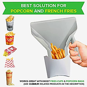 CUSINIUM Commercial French Fry Scooper - Polycarbonate Plastic Fry Scoop | Popcorn Scoop - Right Handle