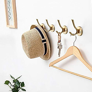 Ailindany 1 Pack Bath Towel Hooks Gold Door Hook Hanger Clothes Hooks for Hanging Coat and Robe Wall Mounted Hook for Farmhouse Retro DIY