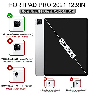 Tuosake iPad Pro 12.9 Case 2021/2022 5th/6th Generation with Pencil Holder,Slim Lightweight Trifold Stand Case【Pencil Charging+Auto Sleep/Wake】 Soft TPU Back Cover for iPad Pro 12.9 inch-Book