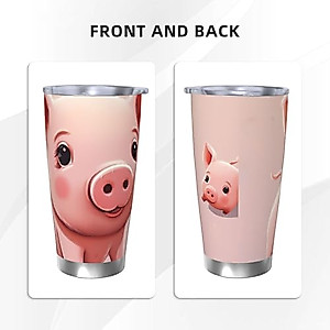 Smiling Tumbler with Lid and Straw 20oz Stainless Steel Car Cup for Hot and Cold Drinks, Double Wall Insulated Travel Coffee Mug Reusable Drink Thermos Cup Birthday Gifts