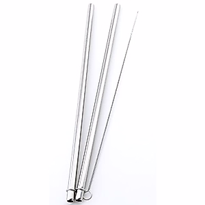 2 Stainless Steel Straws Compatible With Tervis Tumbler 24 oz Travel Insulated Clear Drinking Cup Lid CocoStraw Brand
