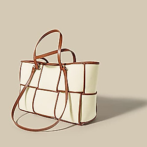 Women Canvas Striped Handbag Tote Shoulder Bags Female Casual Crossbody Bag Large Capacity Bags