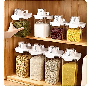 Komost Airtight Food Storage Canisters with Measuring Cup - Ideal for Cereal, Flour & Sugar | Kitchen Pantry Organization Containers, Dry Food Storage (2800ml)
