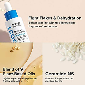 Paula's Choice BOOST Moisture Renewal Oil Booster, Ceramides & Argan Oil Serum for Redness Relief, Dry Skin, 0.67 Ounce