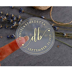 Gold Foil Wedding Stickers Real Gold Foil Wedding Favor Labels Custom Thank you Stickers Wedding Favors Transparent Gold Stickers