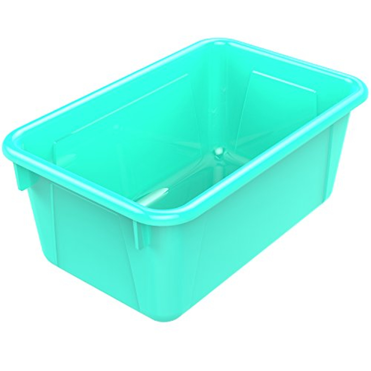 Storex Small Cubby Bins, Pack of 5, 12.2 x 7.8 x 5.1 Inches, Teal (62420U05C)