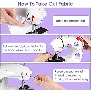 Sewing Machine Mini Portable Electric Dual Speed Sewing Device Hand Held Electric Sewing Machine with14 PCS Sewing Kit for Beginner DIY Household, Travel(Light, Safety)