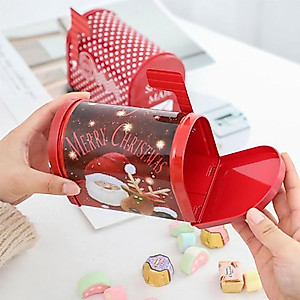 DASHENRAN Xmas Reindeer Gift Box, Christmas Reindeer Gift Box, Christmas Gift Boxes with Lids, Decor Christmas Cookie Tins Tinplate Candy Boxes (B)