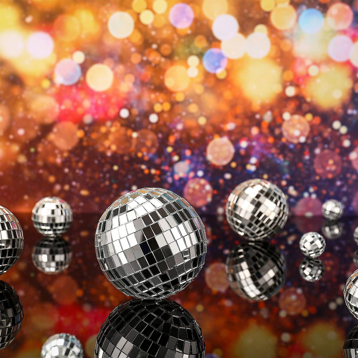 11 Pcs Disco Balls Cake Toppers Birthday Party Decorations Small Disco Ball Table Centerpiece Decor for 70s Themed Dance Party Supplies (Silver)