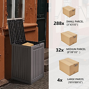 ROJIK Deck Box - Weatherproof Outdoor Package Delivery Box, Lockable Storage Container for Porch, Large Double-Wall Resin Deck Box - Securely Store Incoming Packages