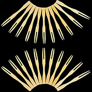 Jovitec 220 Pcs Mini Bamboo Forks 3.5 Inch Cocktail Forks Disposable Appetizer Forks Wooden Forks Fruit Appetizer Forks for Party Charcuterie Food Accessories