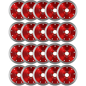 Therwen 20 Pcs Diamond Saw Blade 4.5 Inch Thin Tile Blade Bulk Tile Blade Diamond Cutting Wheel for Angle Grinder Cutting Porcelain Ceramic Tile Granite Marbles