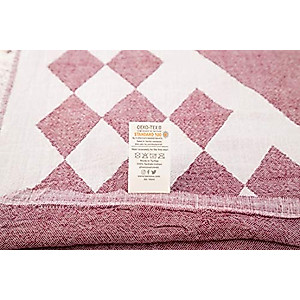 Bersuse 100% Cotton Bahamas XL Throw Blanket Turkish Towel - 75x90 Inches, Burgundy