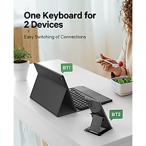 GreenLaw Samsung Galaxy Tab A8 Keyboard Case, Multi-Gesture Smart Touchpad, Magnetic Detachable, Type-C Rechargeable Case with Keyboard for Galaxy Tab A8 10.5 inch (SM-X200/X205/X207), Black