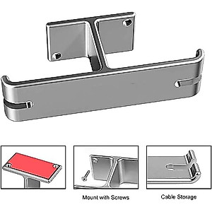 GOGUY Under Desk Hook Aluminum Stick-On Adhesive Dual Headsets Holder Mount PC Gaming Accessories, Headphone Stand with Cable Organizer,Black
