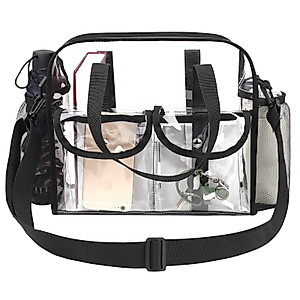 MOFASVIGI Clear Bag Stadium Approved Transparent Waterproof Clear Tote Bags for Work, Sports Games, Concerts,Travel-12 x12 x6