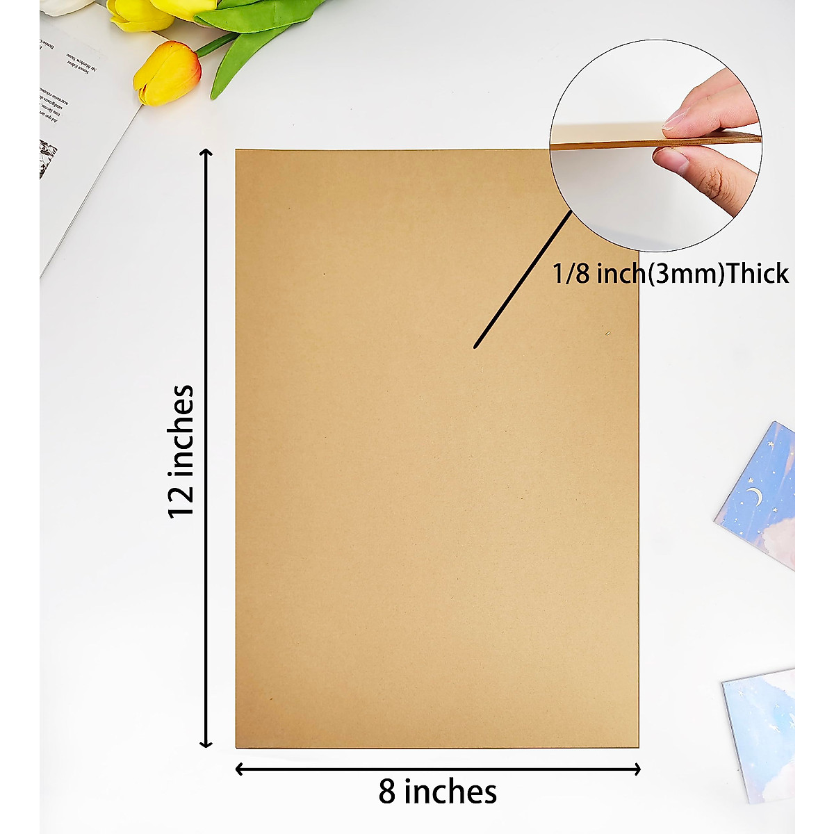 MIARALA 2 Pieces 8" x 12" Plexiglass Sheet High Transparency Acrylic Sheet 1/8”Thick (3mm), for Crafts Plastic Sheeting, Signs, Photo Frames, DIY Display Projects, Easy to Cut and Install