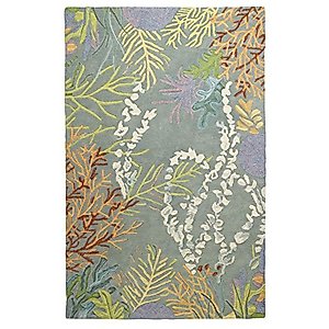 Company C to-Bay-Go Area Rug Wool 1' x 1' Sample Aqua Multi