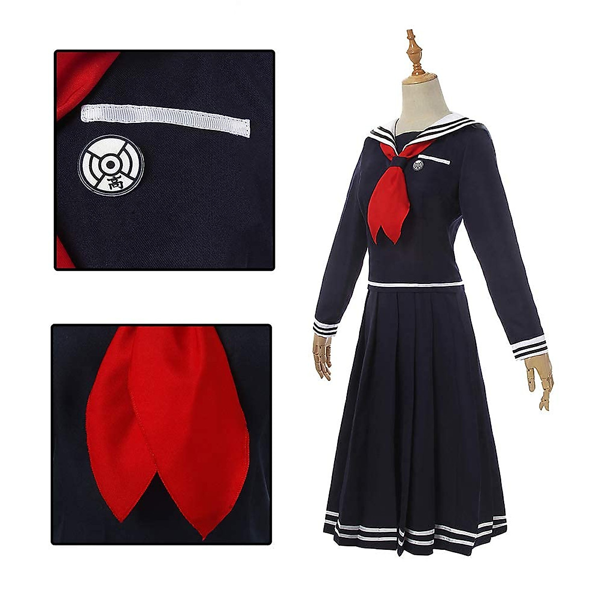 CR ROLECOS Toko Fukawa Cosplay Outfit Japanese Sailor School Uniform Cosplay Costume S