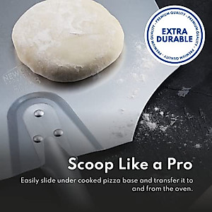 New Star Foodservice 50196 Aluminum Pizza Peel, Wooden Handle, 16 x 18 inch Blade, 36 inch overall