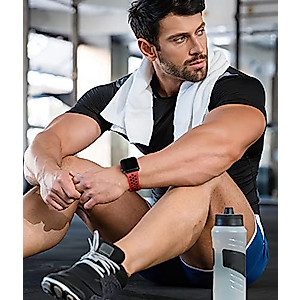 Maledan Sport Bands Compatible with Apple Watch Band 44mm 42mm 45mm 49mm Men Women, Waterproof Silicone Strap Replacement Wristbands for iWatch Series 8 7 6 5 4 3 2 1 SE, Anthracite Black/Red Black