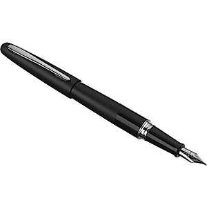 Pilot Metropolitan Collection Fountain Pen, Black Barrel, Classic Design, Medium Nib, Black Ink (91117)