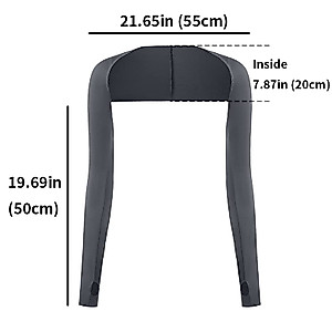 Women Cooling Shawl Arm Sleeve with Finger Hole, Comfortable & Breathable, Anti-UV, Ladies Sun Protection Cooler Shrug (Black)